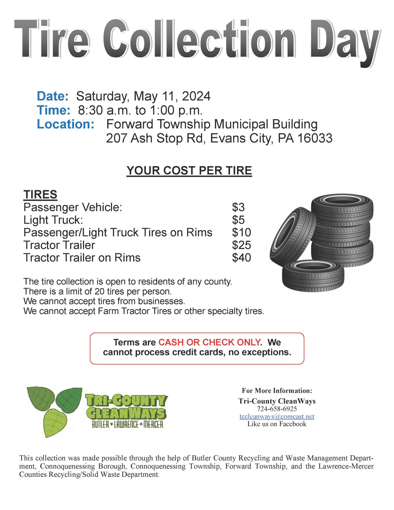 Tire Collection Day - New Wilmington Borough