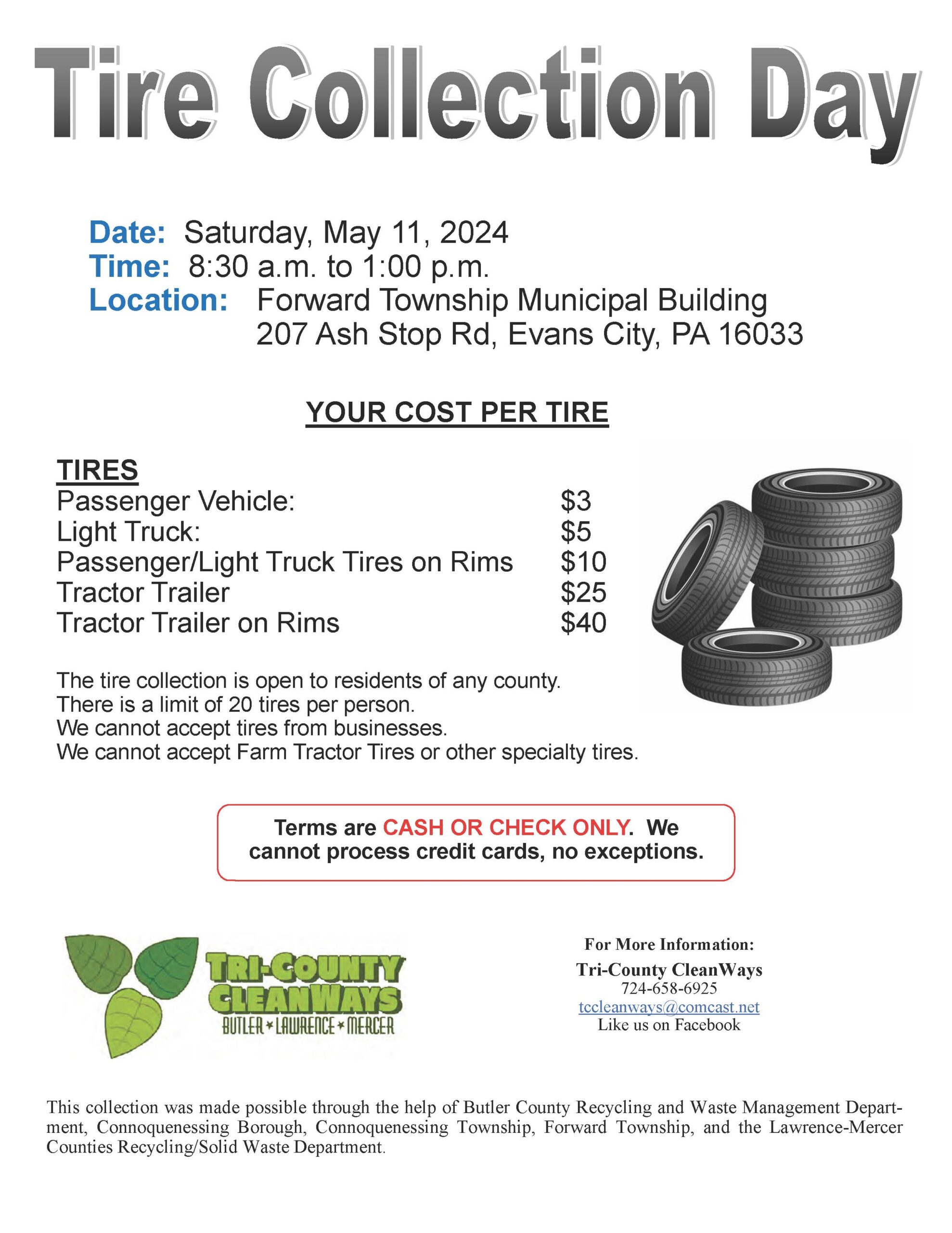 Tire Collection Day - New Wilmington Borough
